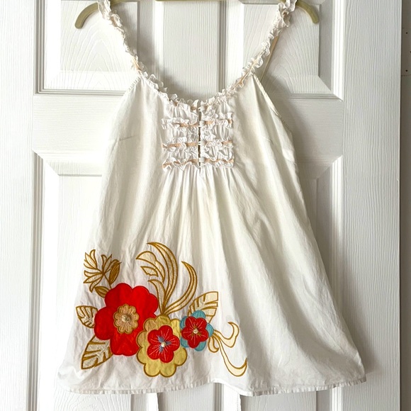 unil | Tops | Unique Boutique Flower Detailed Summer Smock Like Top ...